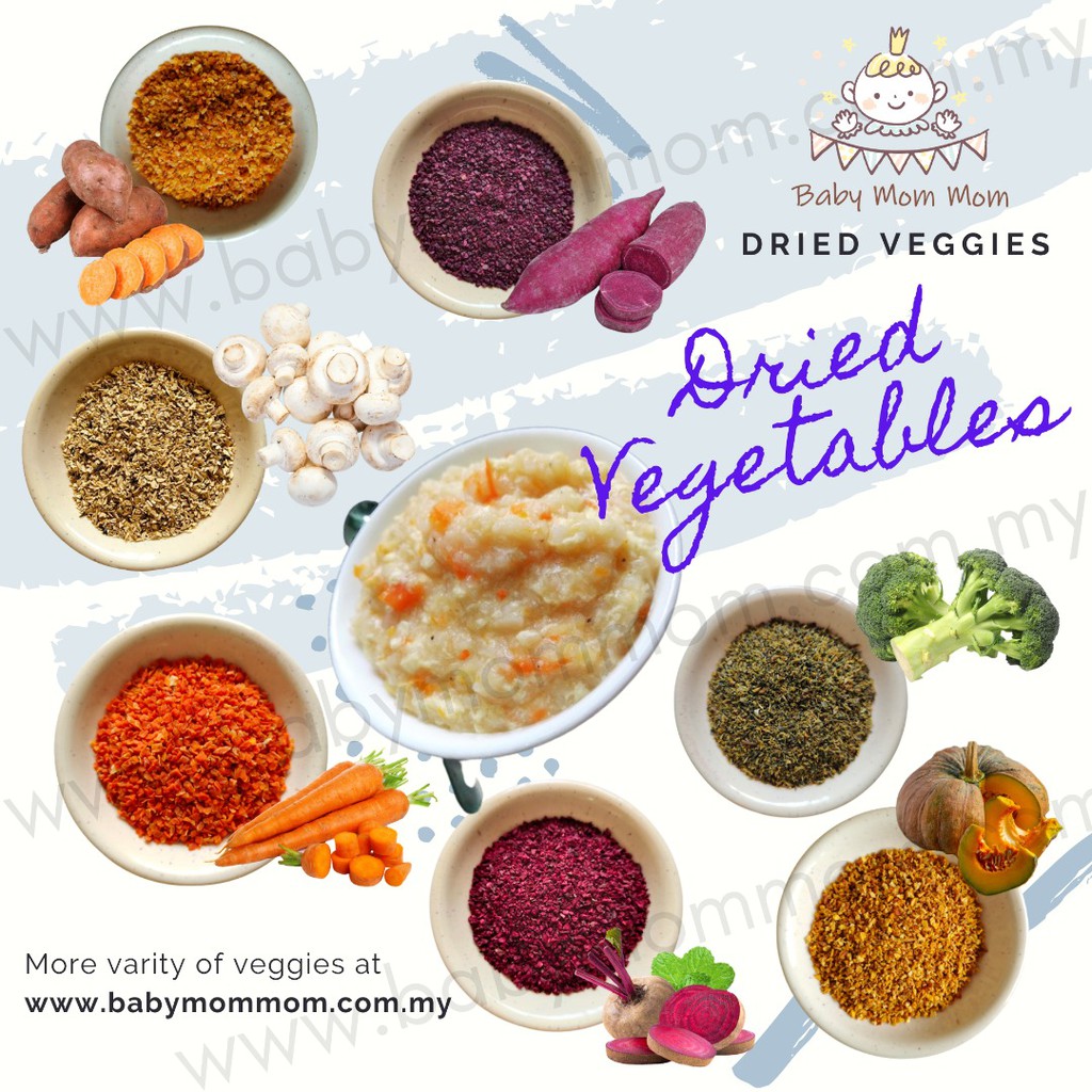 Baby Porridge Dried Veggies 蔬菜干 宝宝粥干料 - Carrot, Pumpkin, Beetroot